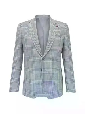 Isaia Check-pattern Notched-lapel Blazer