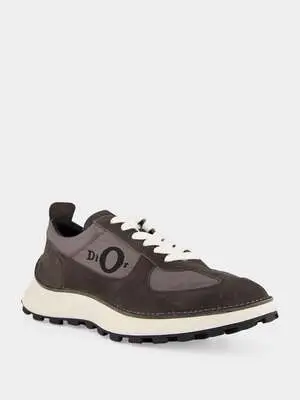 Dior Squash Suede And Nylon Sneakers - Grey