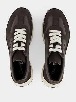 Dior Squash Suede And Nylon Sneakers - Grey