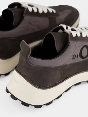 Dior Squash Suede And Nylon Sneakers - Grey