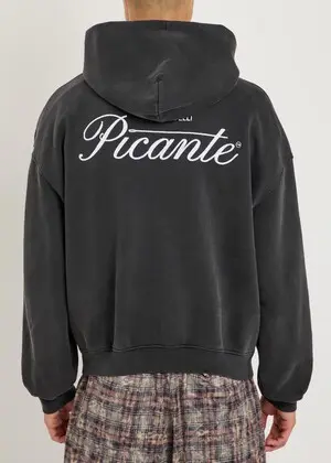 PICANTE Embroidered Cotton Hooded Sweatshirt