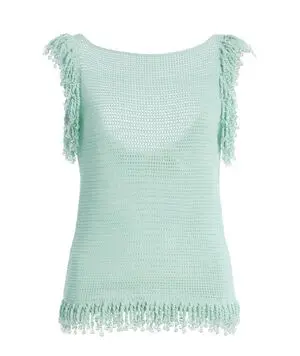 Paris Georgia Fringe Cotton Top - Blue