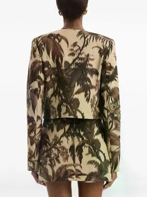 Oscar De La Renta Chiné Palm Leaves Jacket