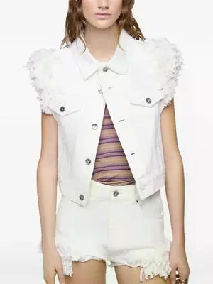 Rabanne Embellished Sleeveless Denim Jacket