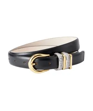 DEHANCHE Hollyhock Embellished Leather Belt - Black