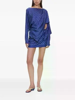 Christopher Esber Bandana-print Cutaway Mini Dress