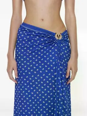 Christopher Esber Bandana Print Ruched Skirt