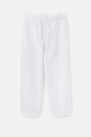 Jacquemus Cotton Poplin Wide Leg Trousers - White