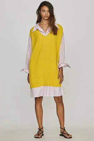 Essentiel Antwerp Twofer Shirt Dress - Yellow