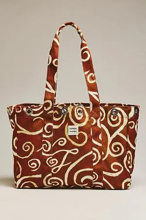 DAMSON MADDER Large Canvas Eyelet Tote - Brown