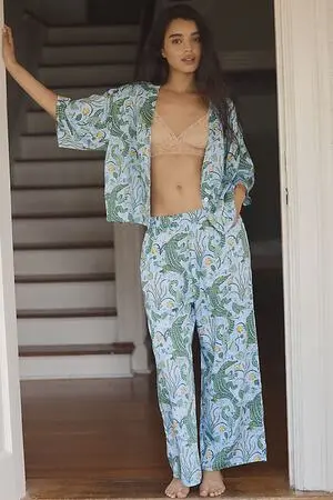 PRINTFRESH Gator Grove Eco Sat Wildest Dream Pajama Set - Blue Pattern