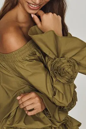 Essentiel Antwerp Off-shoulder Dress With Statement Cuffs