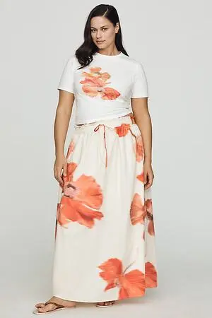 NEVER FULLY DRESSED Floral Cotton Maxi Skirt