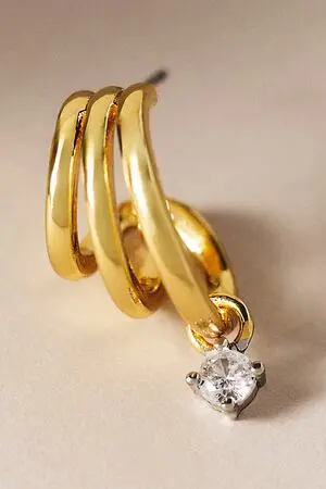 CZ BY KENNETH JAY LANE Triple Hoop Earrings With Cubic Zirconia