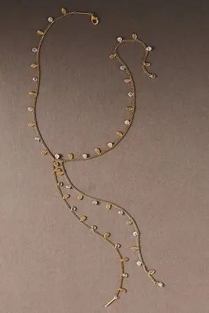Anthropologie Pavé Bolo Tie Necklace - Gold