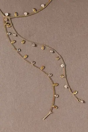 Anthropologie Pavé Bolo Tie Necklace