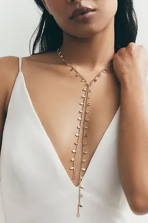 Anthropologie Pavé Bolo Tie Necklace