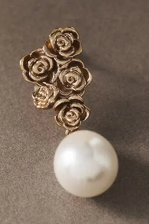 OLIVE & PIPER Alessandra Rosette Pearl Drop Earrings