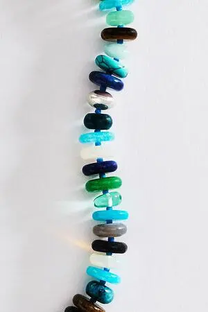 Anthropologie Chunky Beaded Necklace - Turquoise