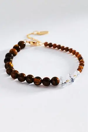 Anthropologie Mixed Beaded Bracelet - Brown