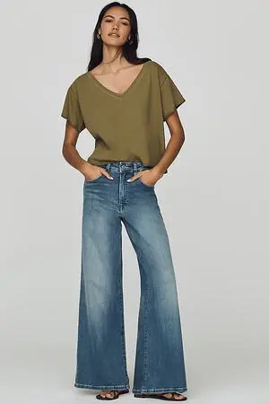 Good American Soft Tech Palazzo High Rise Ankle Jeans - Indigo1238