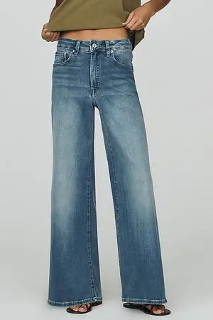 Good American Soft Tech Palazzo High Rise Ankle Jeans