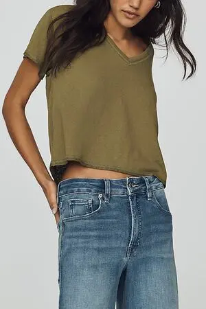 Good American Soft Tech Palazzo High Rise Ankle Jeans