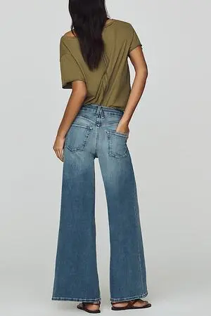 Good American Soft Tech Palazzo High Rise Ankle Jeans