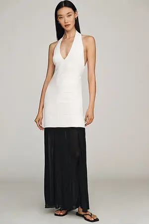 Anthropologie Twofer Halter Dress - White/black