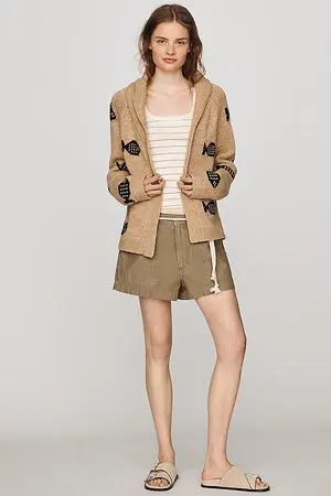 The Great. Fish Motif Shawl Collar Cardigan