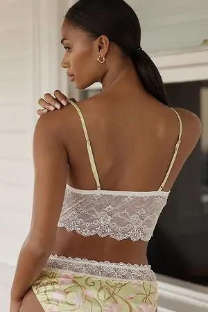 LYREBIRD Sat Lace Bralette - Citron