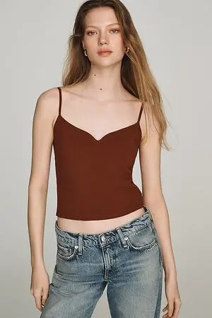 Maeve Sweetheart Tank Top - Chocolate Brown