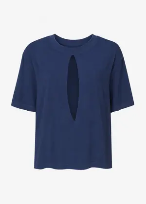 TT STUDIOS Ari T-shirt With Cut Out Detail - Navy