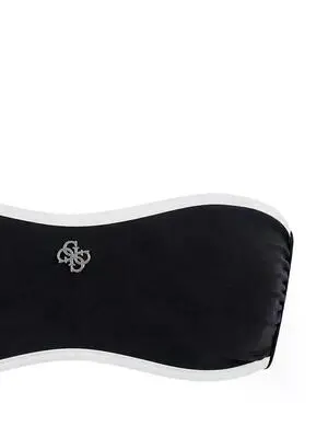 Guess Contrast Trim Logo Plaque Bikini Top