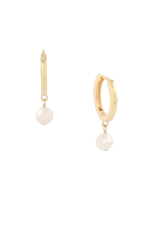 ASTOR & ORION Paloma Pearl Huggies On Sterling - Gold
