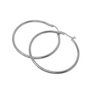 HARFI Women's Everyday Plain Sterling Silver Hoop Earrings