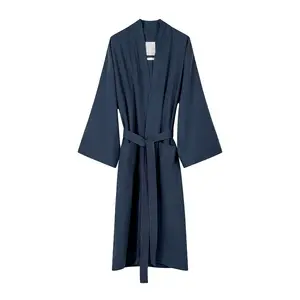 TAMEKO Nami Cotton Kimono Robe / Indigo - Blue