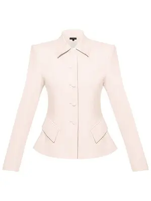 TIA DORRAINE Neutrals Hourglass Blazer Jacket In Cotton - Beige