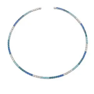 TALITA LONDON Inner Light Choker Silver Aqua - Blue