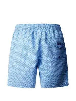 HACKETT LONDON Geometric-print Drawstring Swim Shorts - Blue