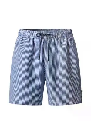 HACKETT LONDON Striped Seersucker Swim Trunks - Blue