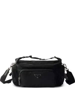 Prada Re-nylon And Saffiano-leather Shoulder Bag - Black