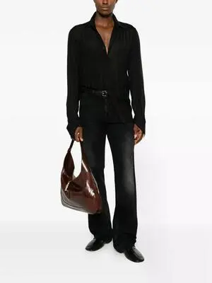 Gucci Vertical-stripe Semi-sheer Shirt