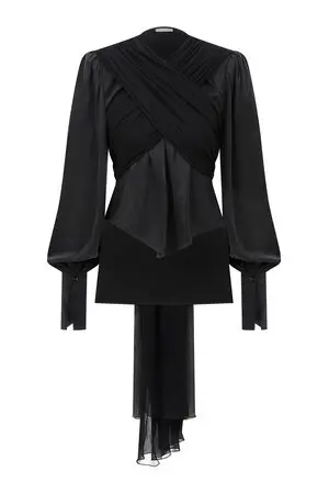 CANSU XI Women's Black Hera Top - Vagan Silk
