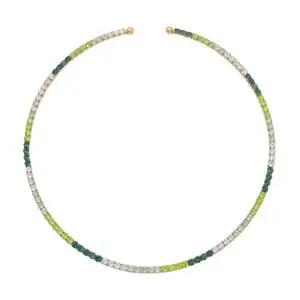 TALITA LONDON 18k Gold Plated Stainless Steel Cubic Zirconia Choker - Green
