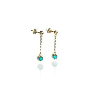 THE JEWELLERY STORE LONDON Gold Vermeil Celestial Tiara Drop Earrings With Turquoise - Gold/blue