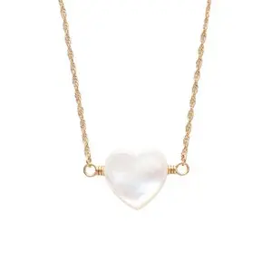 Kris Nations Mother Of Pearl Heart Necklace - Gold