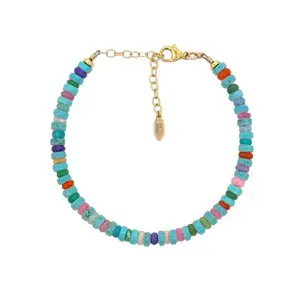 Kris Nations Turquoise And Multicolor Opal Beaded Bracelet - Gold