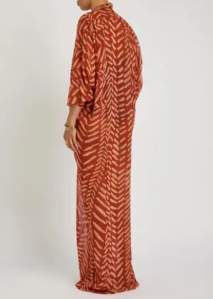 Johanna Ortiz Sensory Tapestry Patterned Georgette Maxi Kaftan Dress