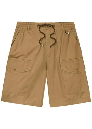 Moncler Drawstring Cotton-poplin Cargo Shorts - Brown